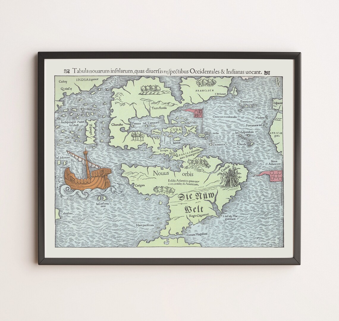 1540 Map of the New World | Antique Map Print | Digital Download - Etsy