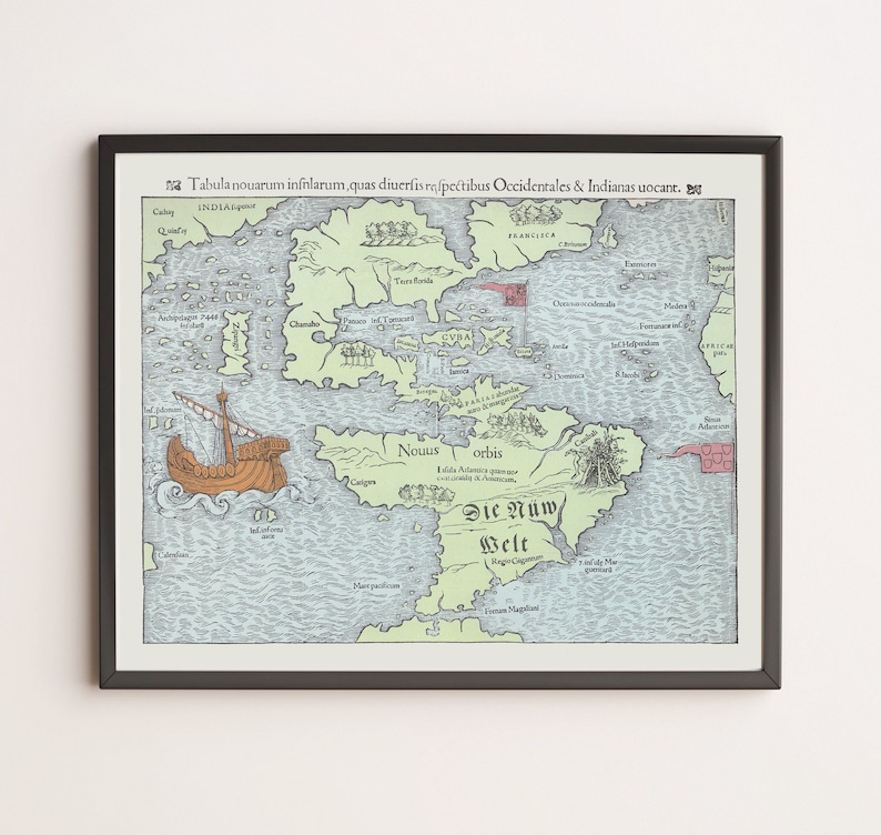 1540 Map of the New World Antique Map Print Digital | Etsy