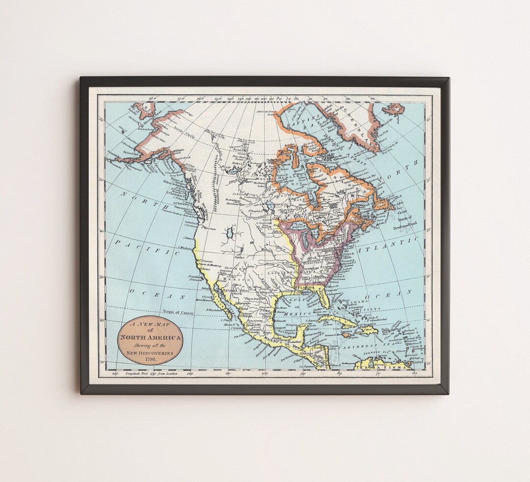1798 Map of North America | Antique, Vintage | Digital Download - Etsy