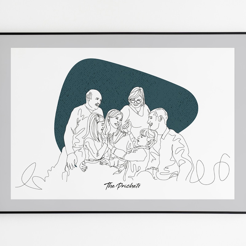 Family Line Drawing - Etsy