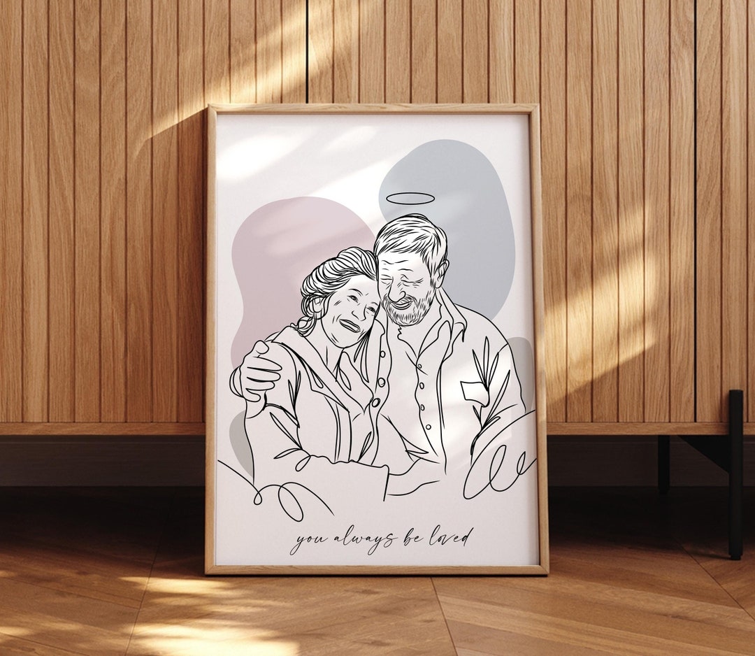 Custom Line Art Portrait Lost One, Personalized Illustration for Unique ...