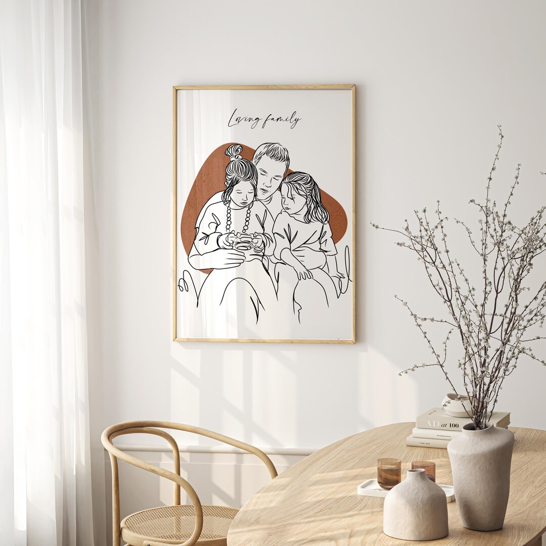 Custom Line Art, Family Portrait Illustration, Personalized Portrait ...