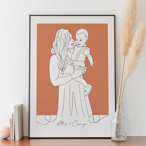 Custom Line Drawing Family Line Art Drawing Personalized - Etsy