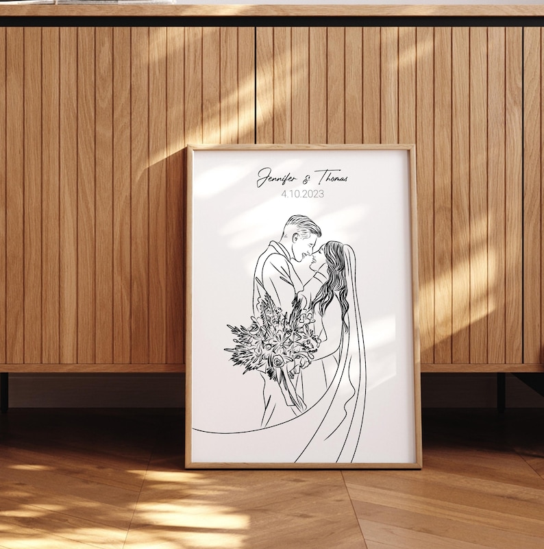 Custom Wedding Welcome Sign Drawing, Personalized Wedding Guest Drawing ...