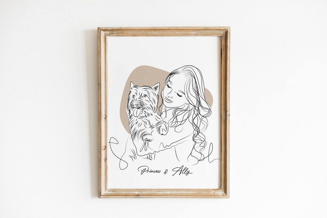 Personalized Pet Portrait Drawing Using Pet Photo, Lineart Custom Pet ...