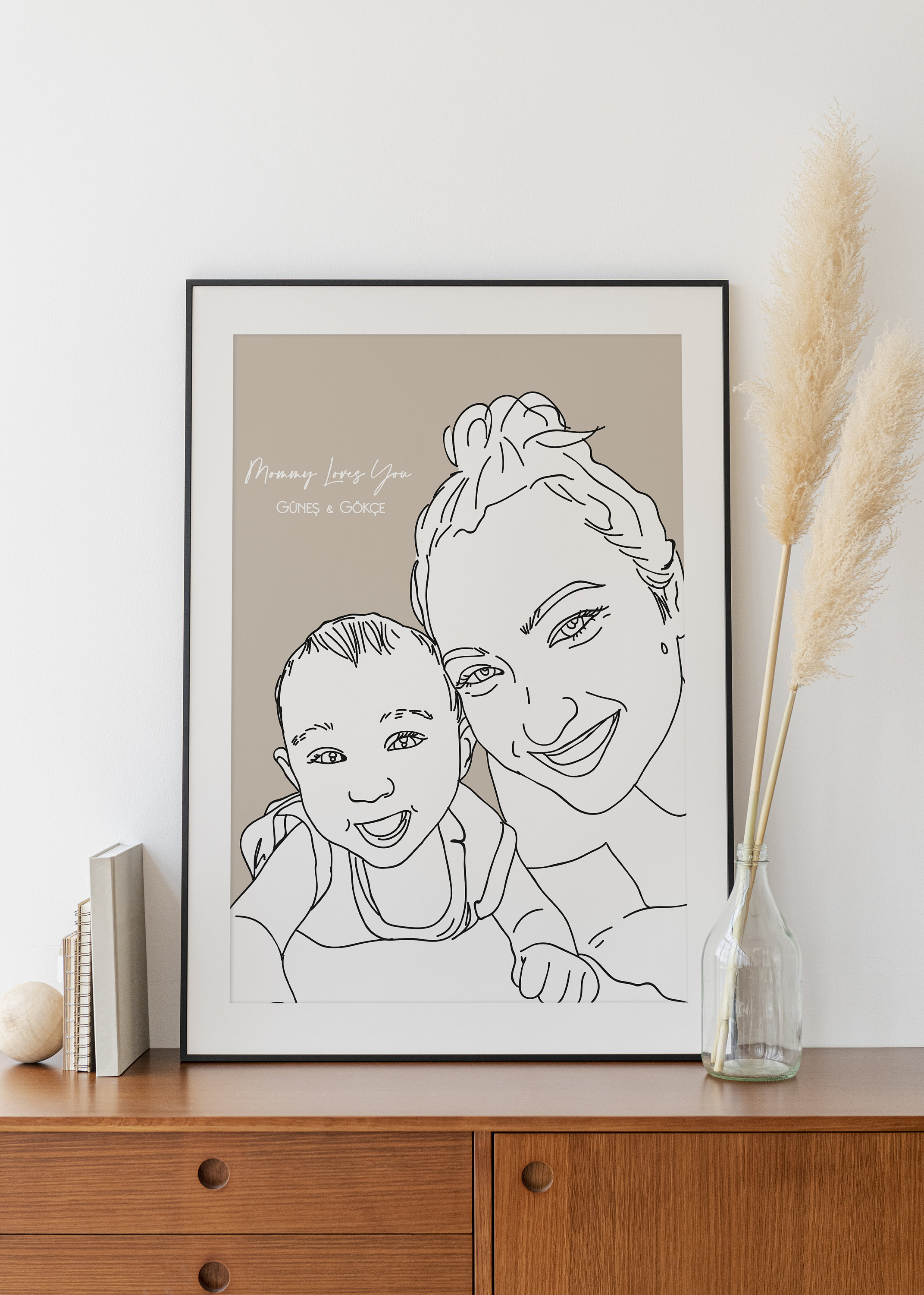 Custom Line Drawing Family Line Art Drawing Personalized - Etsy