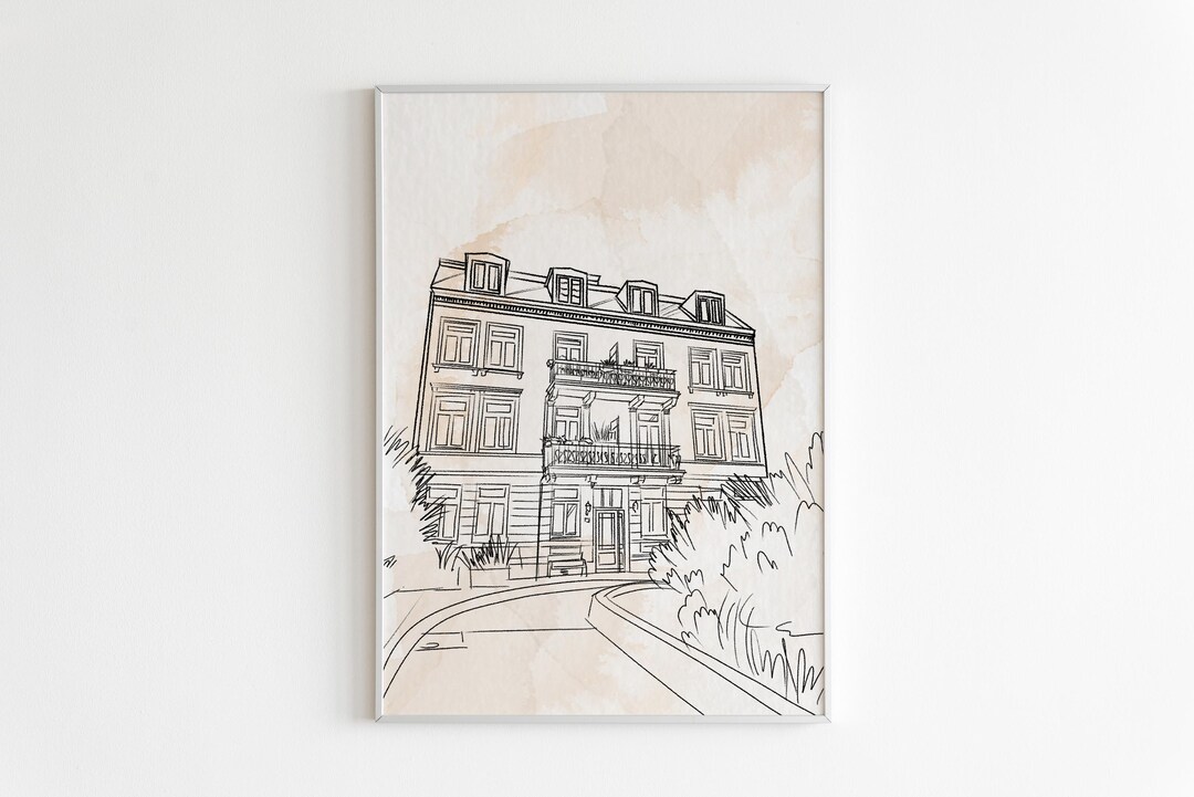 Custom Home Drawing, House Portrait From Photo, New Home Gift ...