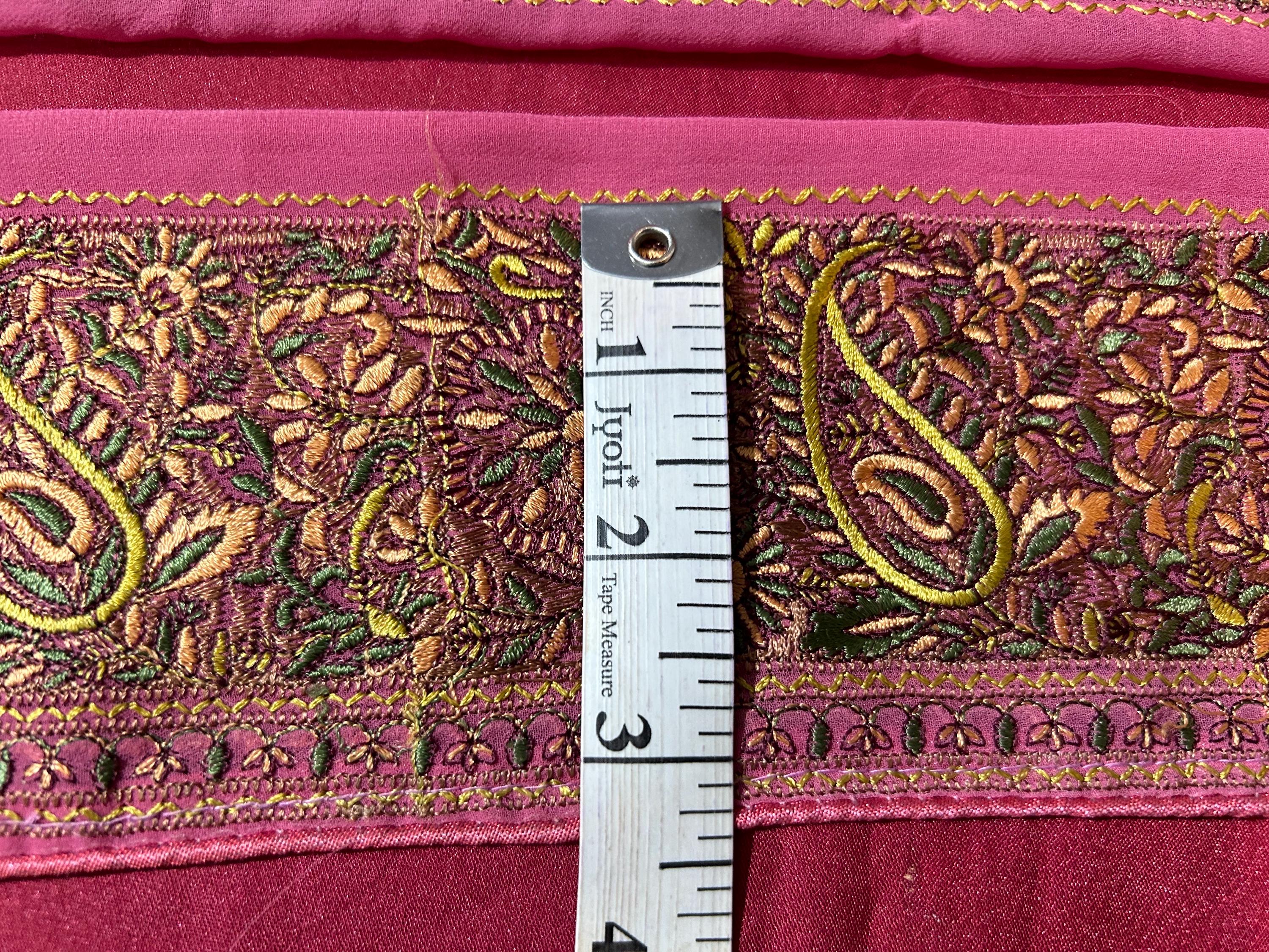 Vintage Embroidered Saree Border: 3-inch Sari Trim, Craft Supply - Etsy