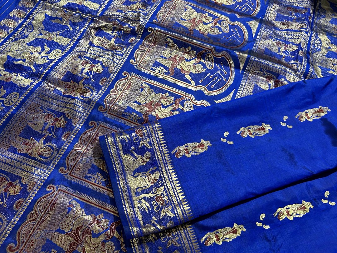 Special Vintage Swarnachari Baluchari Saree 100% Pure Silk Hand Woven ...