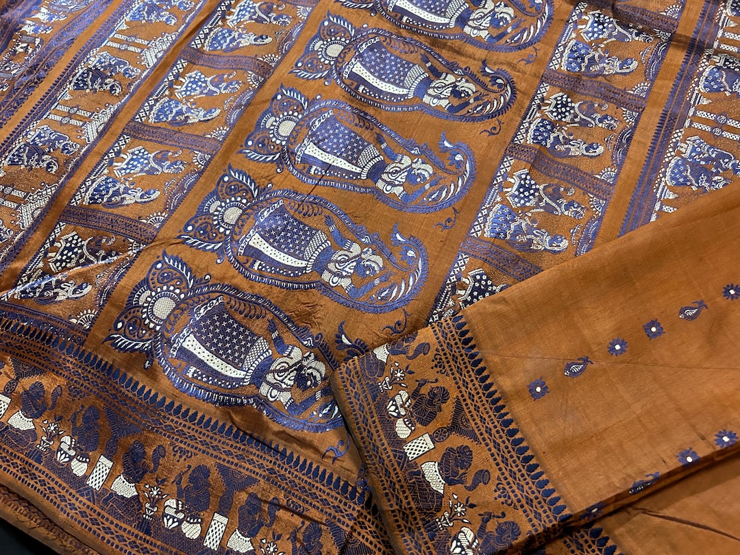 Vintage Special Baluchari Saree 100% Pure Silk Hand Woven Saree Wedding ...