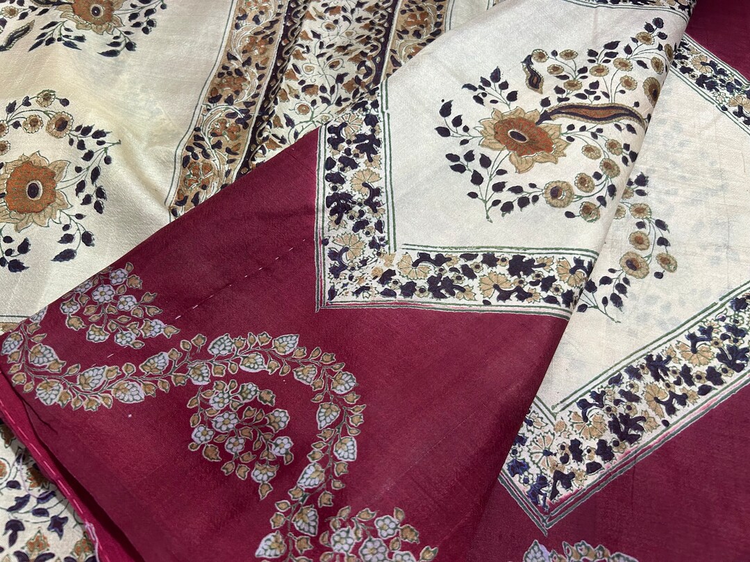 Vintage Seide Sari Frauen tragen 100% reine Seide Sari Stoff 5 Yard ...