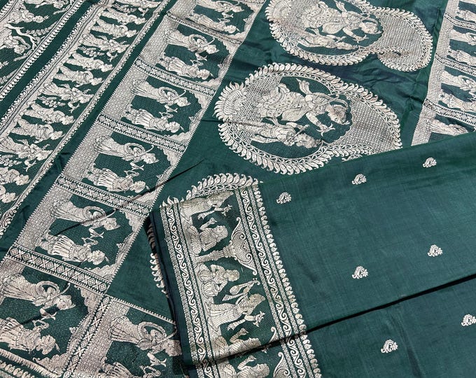 Vintage Special Baluchari Saree 100% Pure Silk Hand Woven Saree Wedding ...