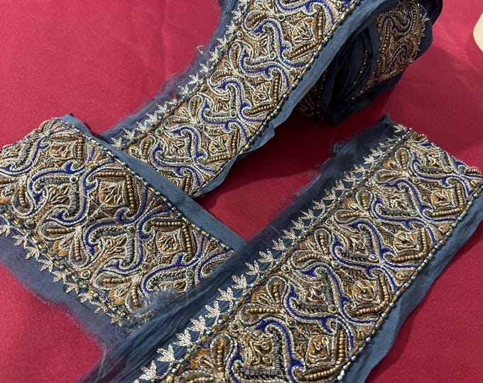 Vintage Saree Border Craft Decor Vintage Sari Trims Indian Sari Border Designer Embroidery ...