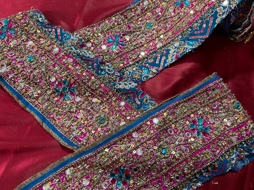 Vintage Saree Border Craft Decor Vintage Sari Trims Indian Sari Border Designer Embroidery ...