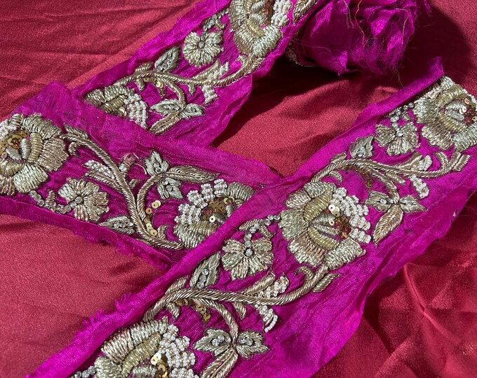 Vintage Saree Border Craft Decor Vintage Sari Trims Indian Sari Border Designer Embroidery ...