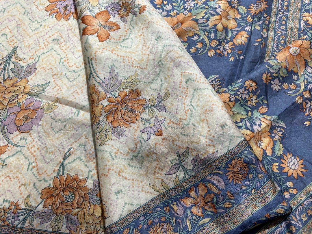 Vintage Silk Saree 100% Pure Silk Fabric DIY Silk Fabric Vintage Silk ...