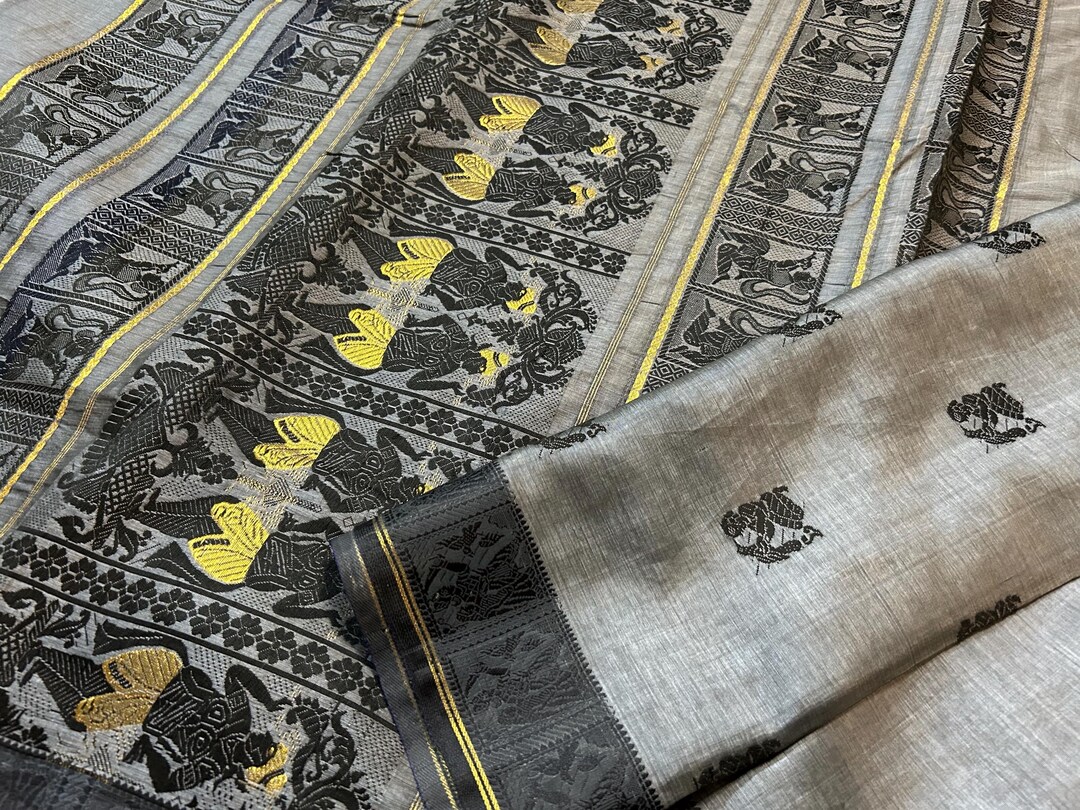 Vintage Special Baluchari Saree 100% Pure Silk Hand Woven Saree Wedding ...