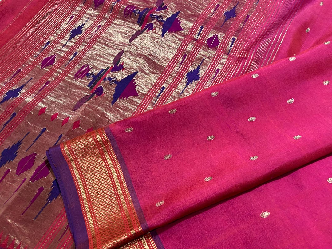 Vintage Paithani Saree 100% Pure Silk Handloom Paithani Saree Wedding ...