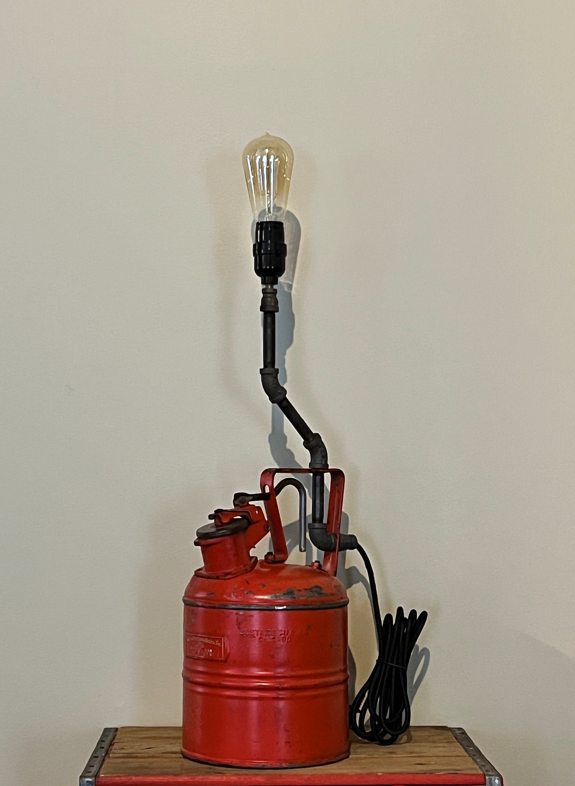 Vintage Red Safety Gas Can Lamp - Etsy