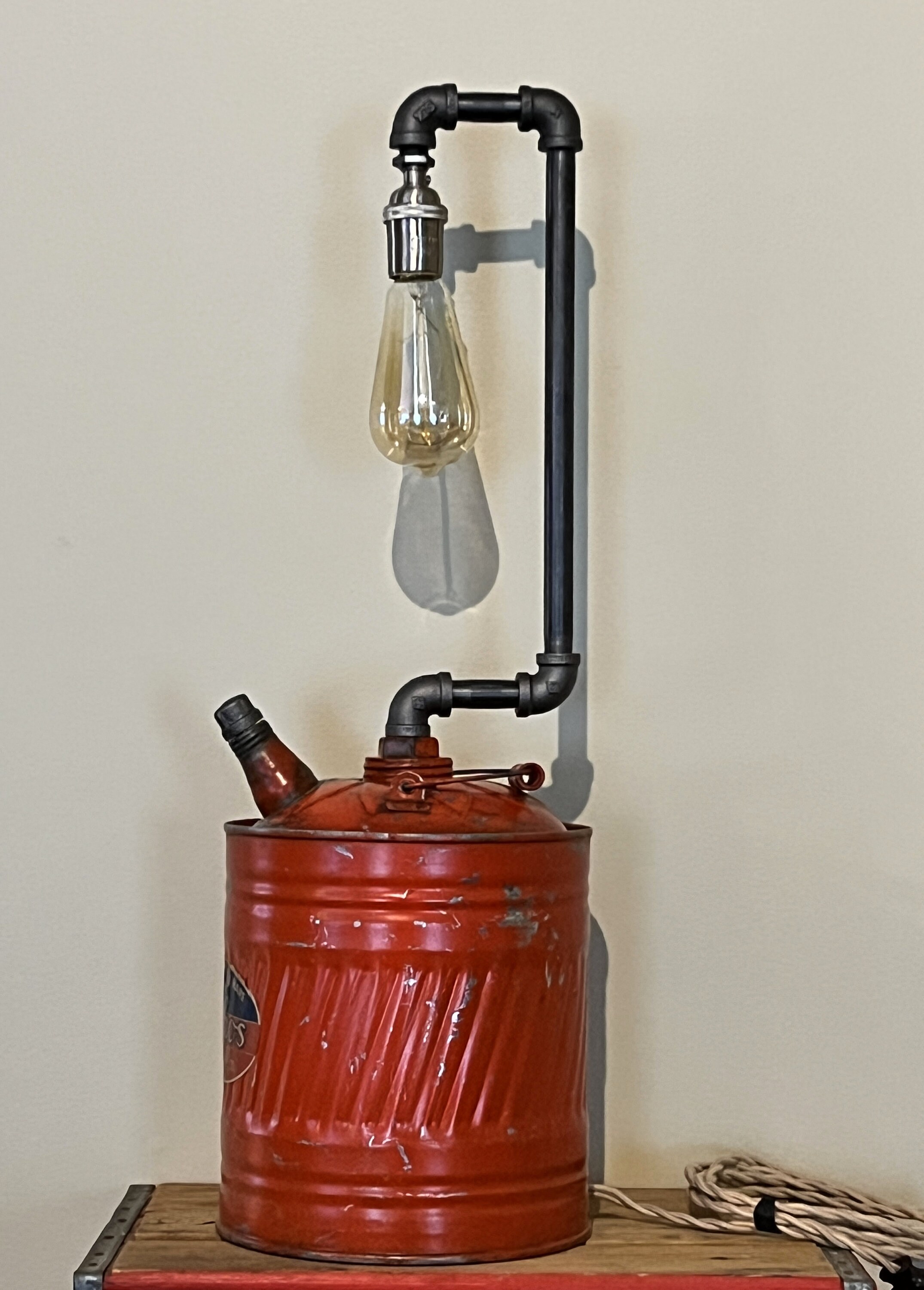Medium Red Gas Can Lamp - Etsy