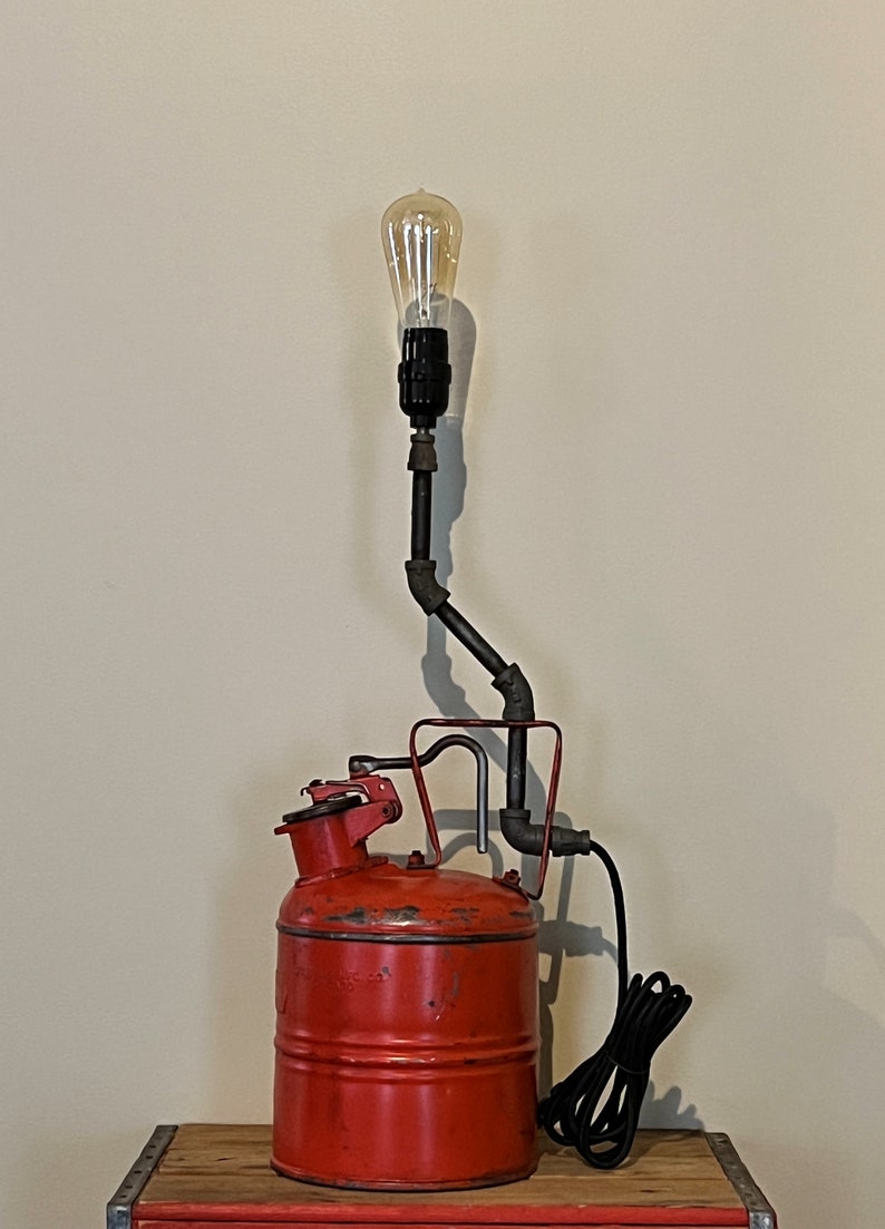 Vintage Red Safety Gas Can Lamp - Etsy