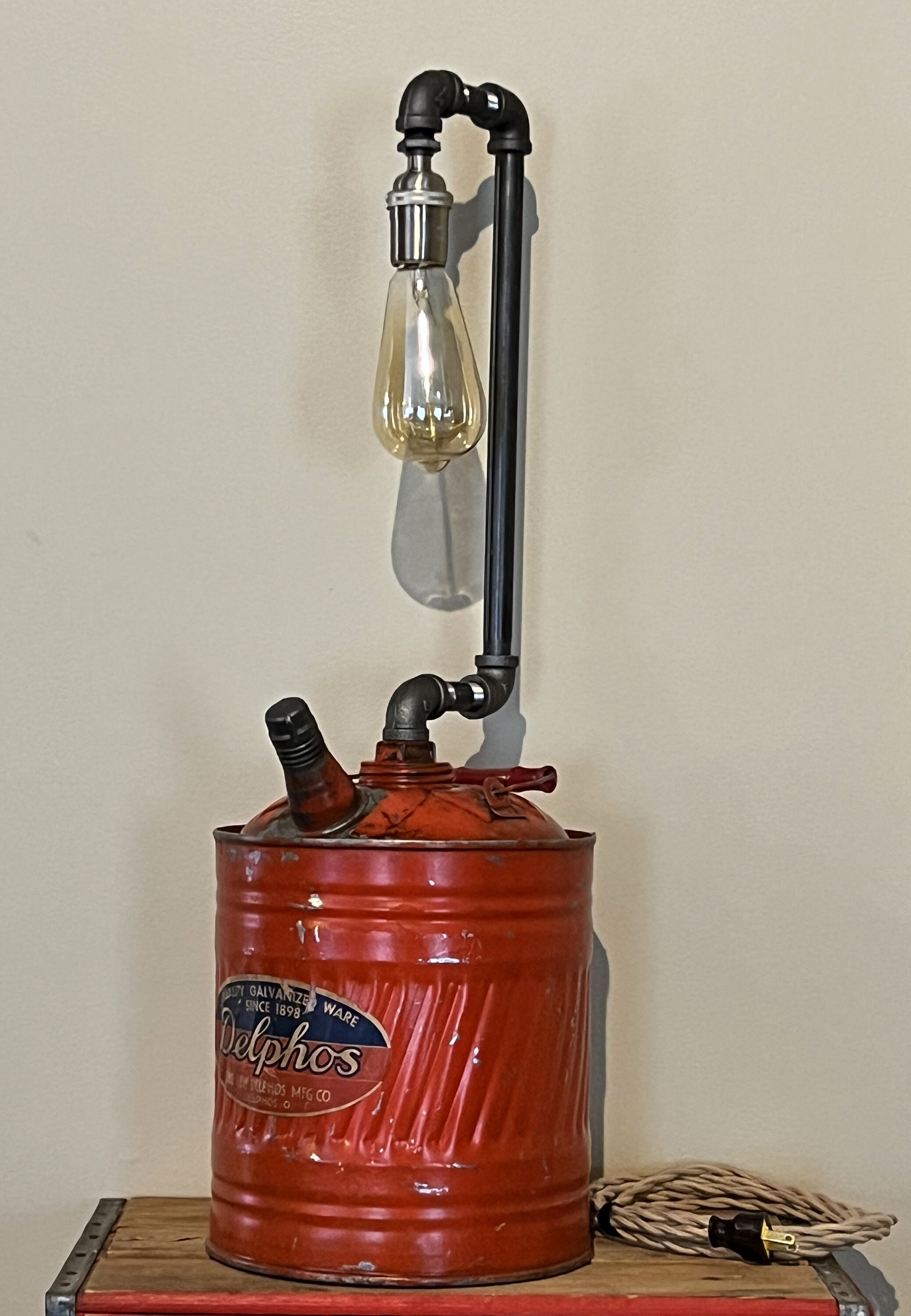 Medium Red Gas Can Lamp - Etsy