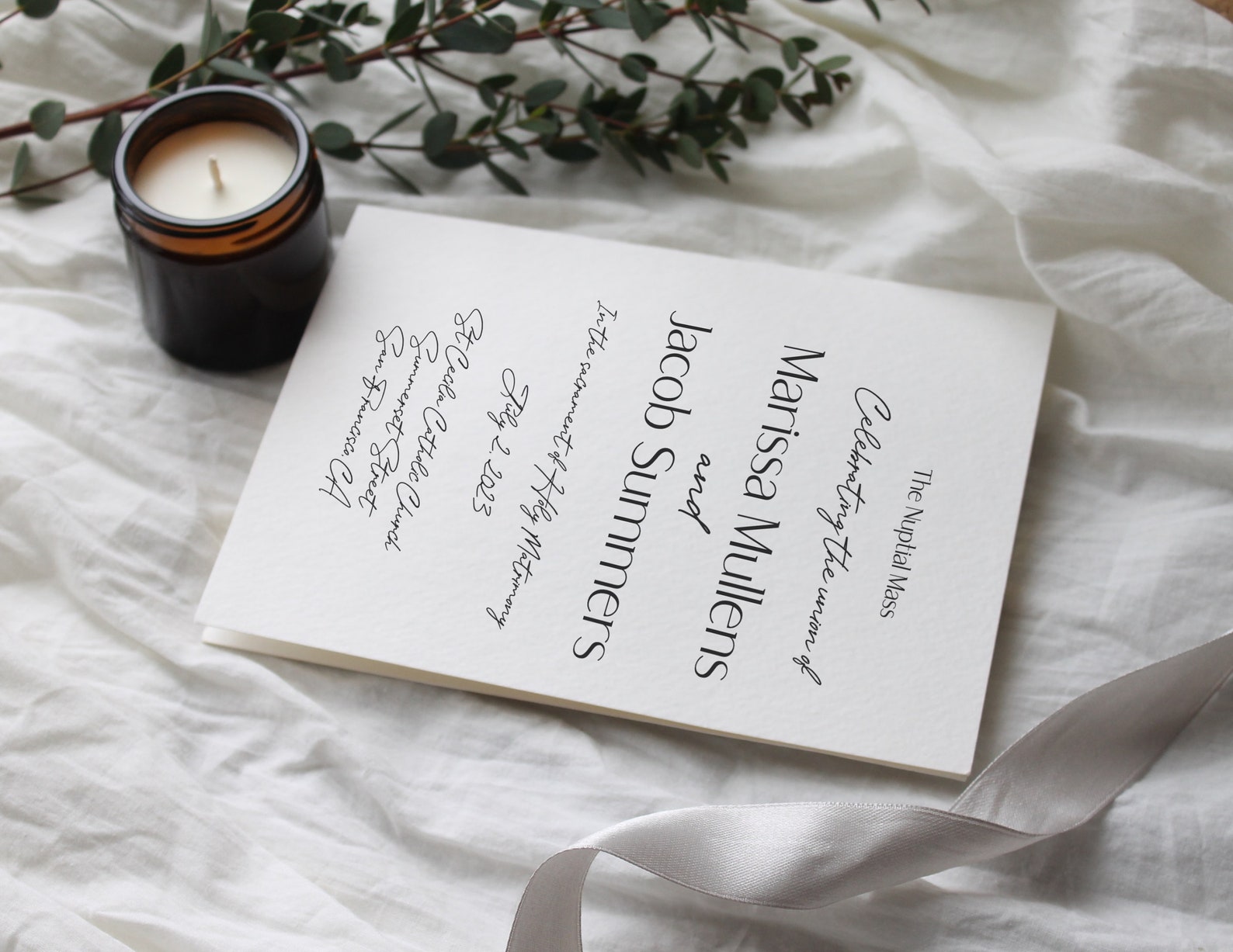 Catholic Wedding Mass Program Template Simple Elegance - Etsy