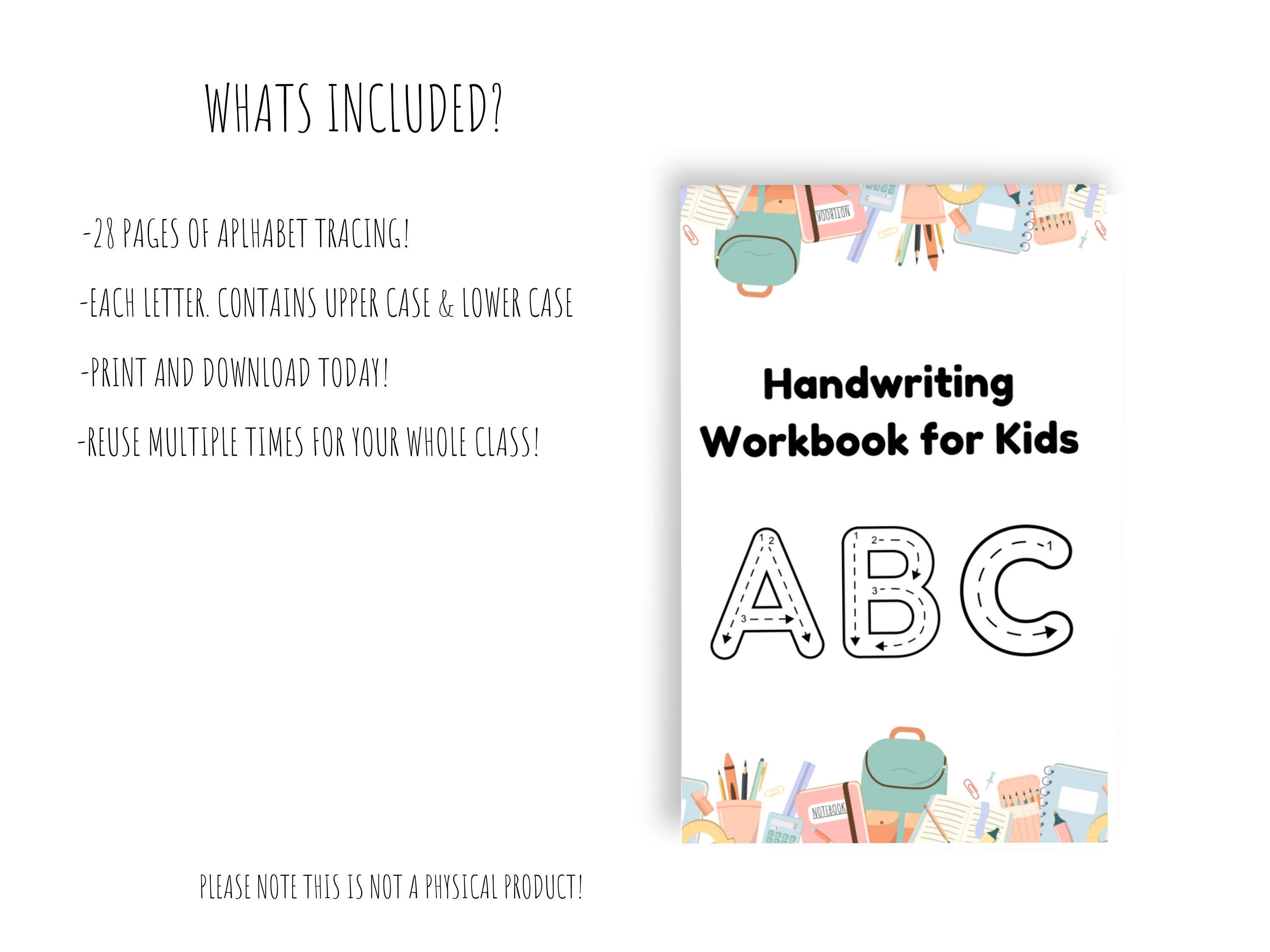 Homeschool Alphabet Worksheet for Preschool Letter Tracing Activity PDF ...