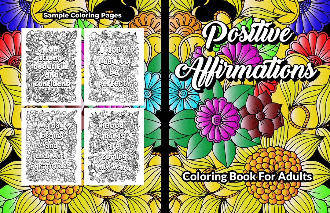 Positive Affirmations Coloring Book - Etsy