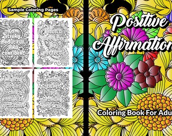 Positive Affirmations Coloring Book 25 Pages - Etsy