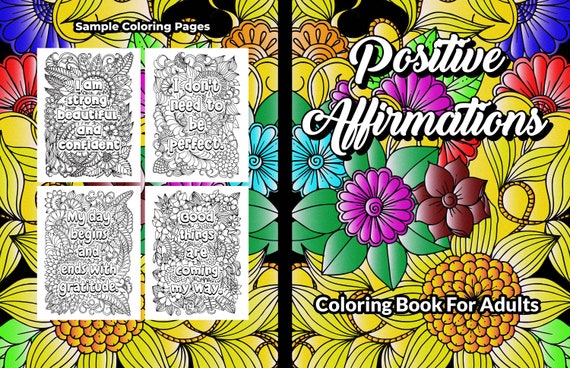 Positive Affirmations Coloring Book - Etsy