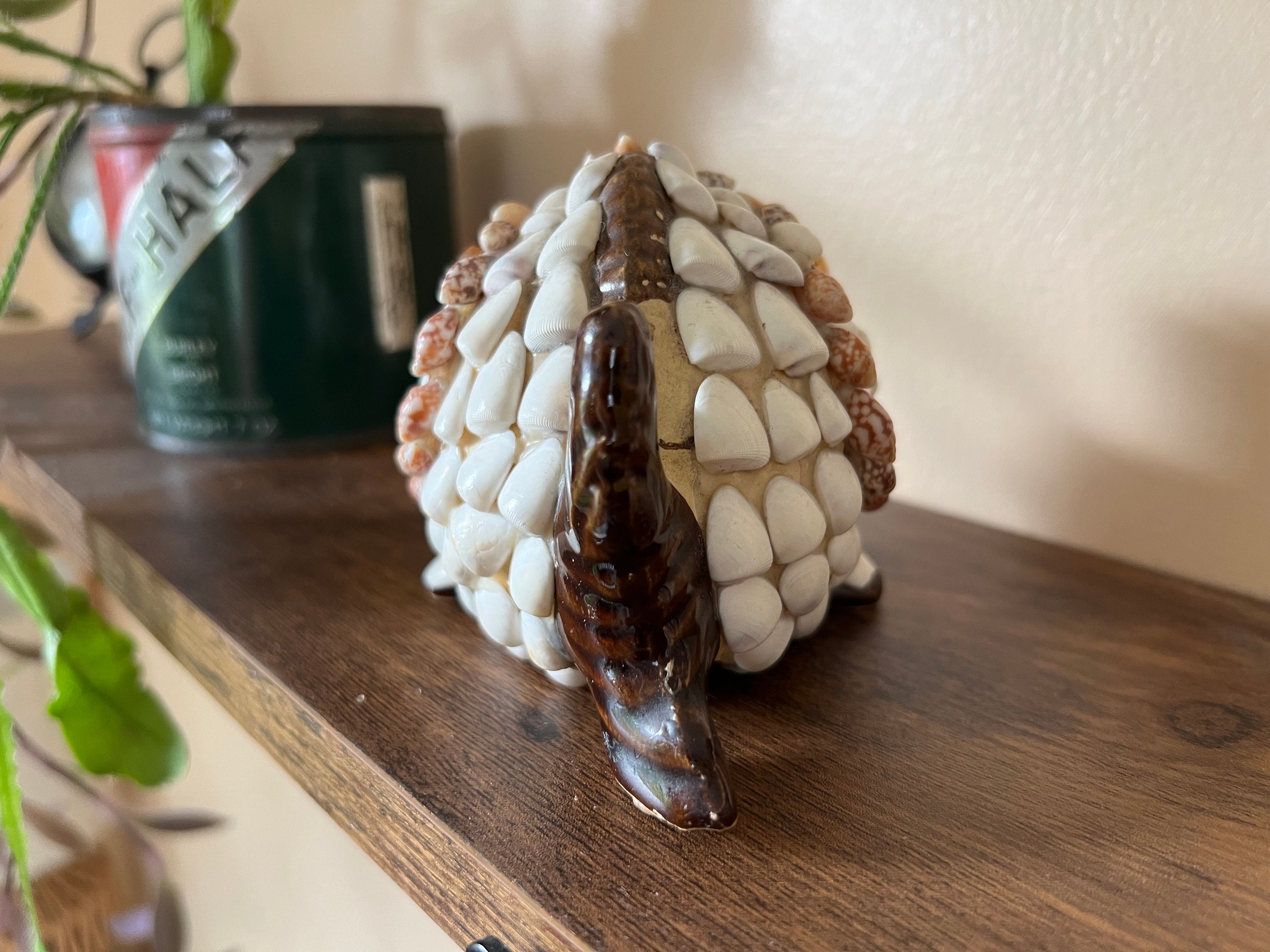 Folk Art Primitive Shell Ashtray Fish Whale Quirky Kitsch Cute Statue ...