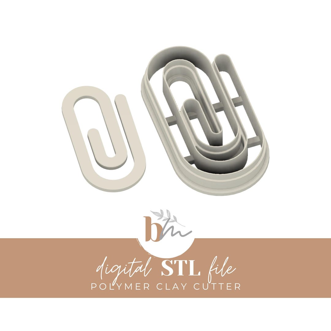 Classic Paperclip Bookmark | Digital STL File | Polymer Clay Cutters ...