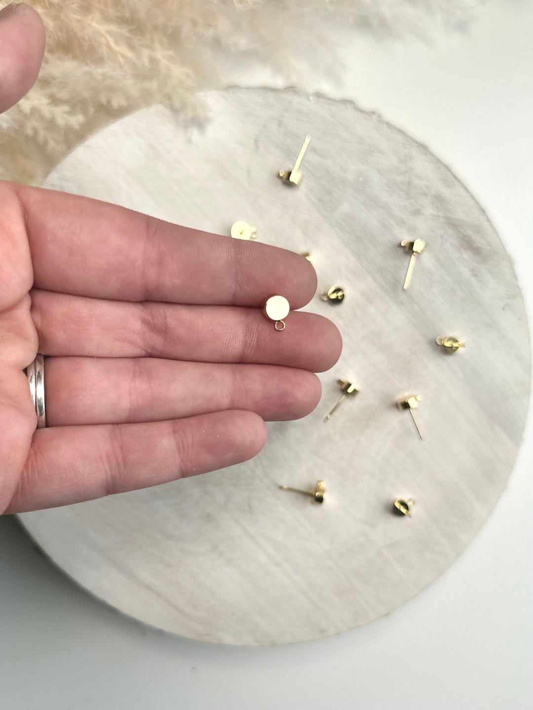 Circle Dot Earring Post - Gold or Silver (10pc) | Jewelry Components ...