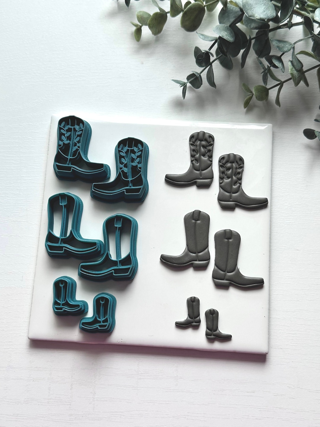 Cowboy Boots (mirror Set) | Polymer Clay Cutter | Earring & Jewelry ...
