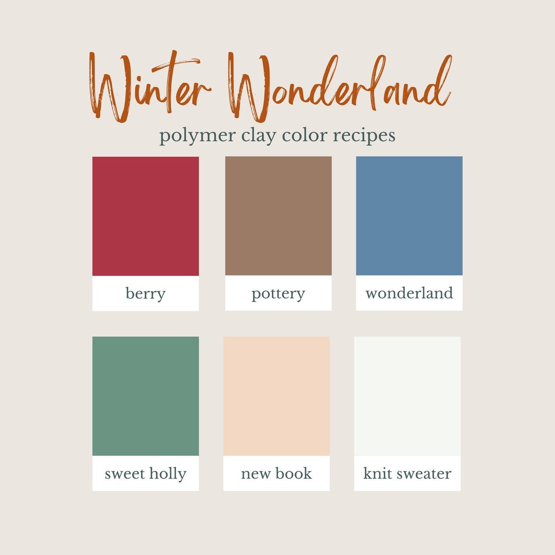 Winter Wonderland Polymer Clay Color Recipes | Holiday Sculpey Souffle ...