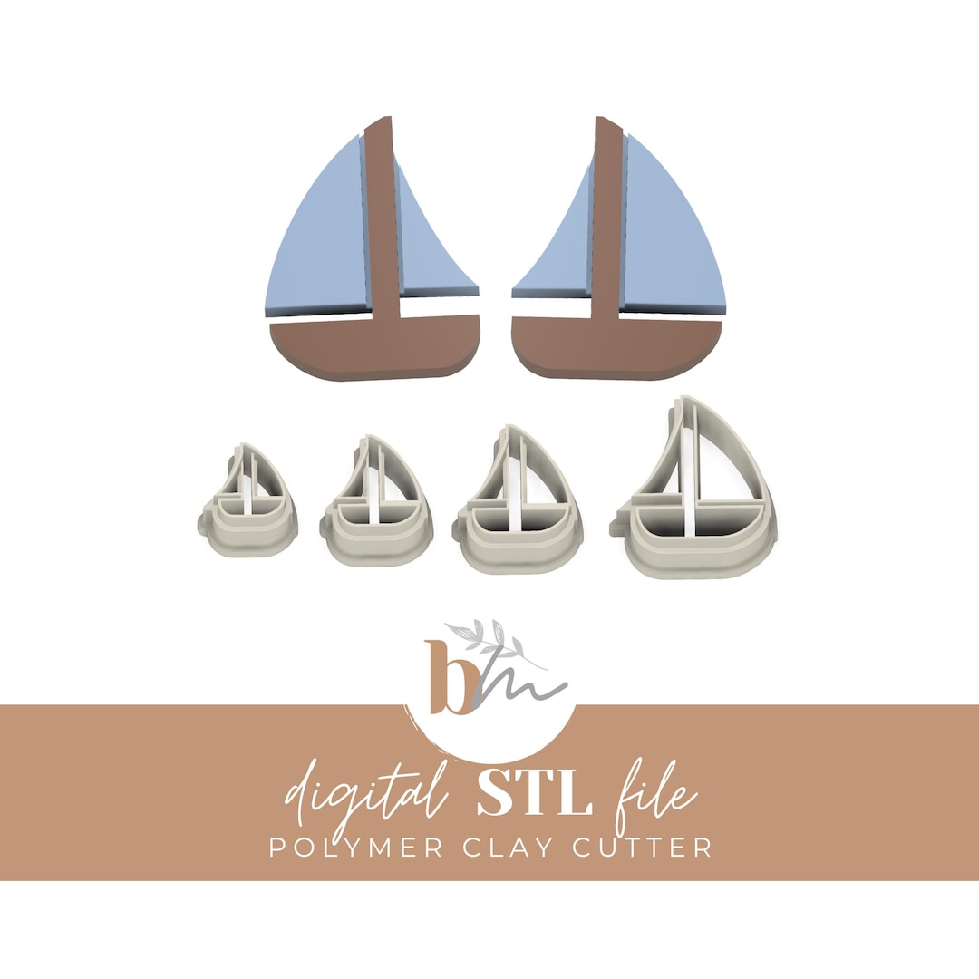 Sailboat - 4 Sizes | Digital STL File | Polymer Clay Cutters & Tools - Etsy