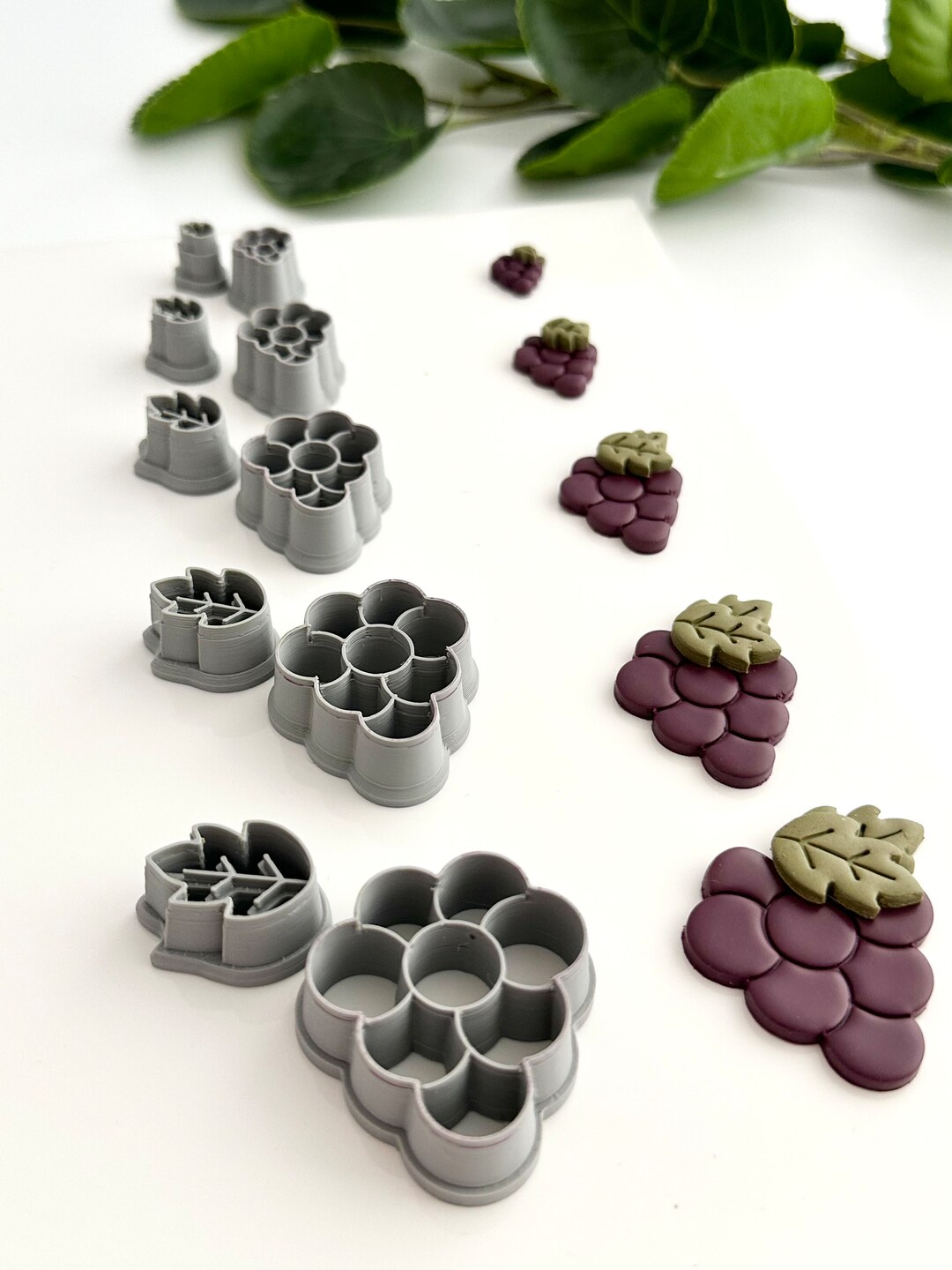 Grapes With Leaf | Polymer Clay Cutter | Earring & Jewelry Maker ...