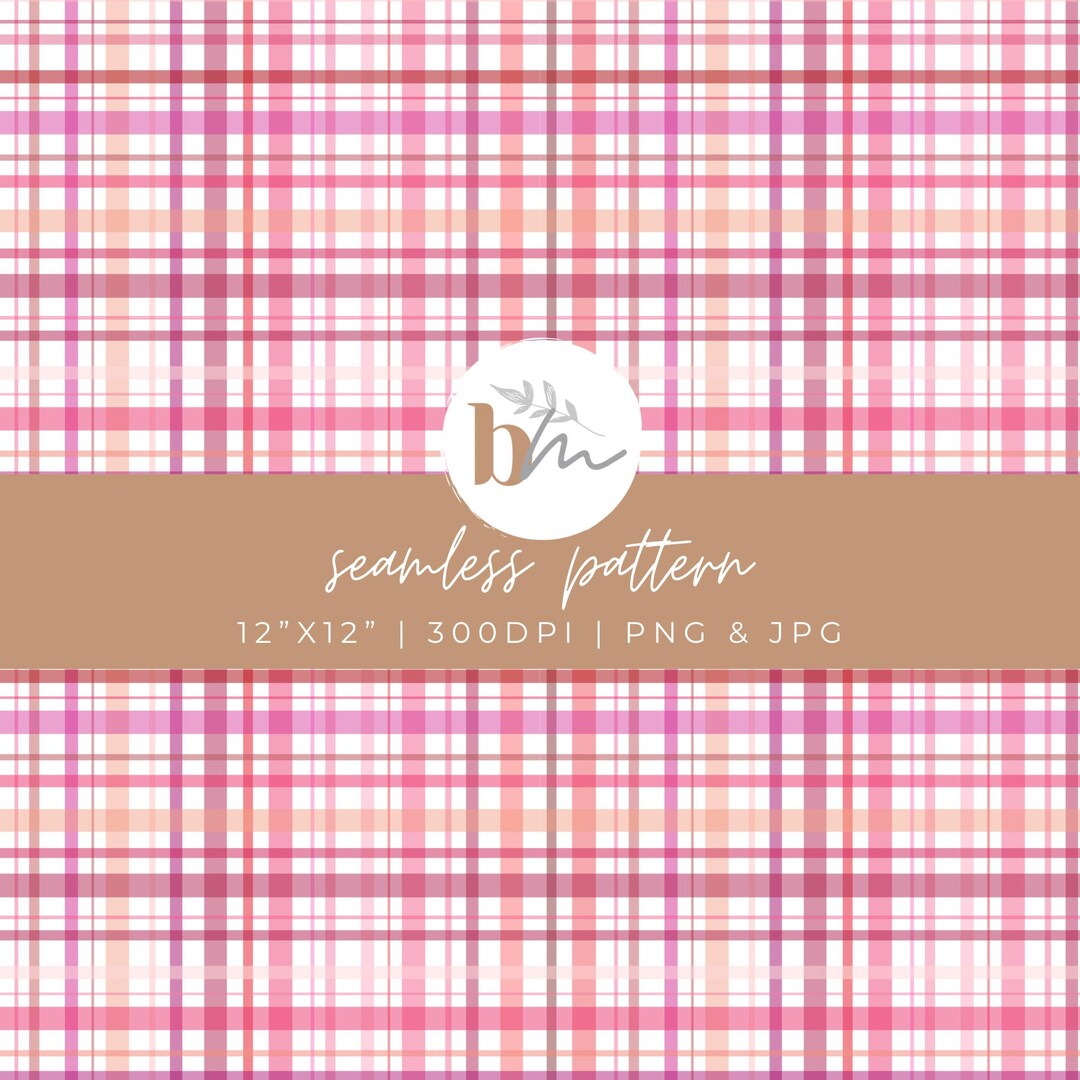 Pink Valentine’s Day Plaid | Digital Seamless Pattern | PNG, JPG ...