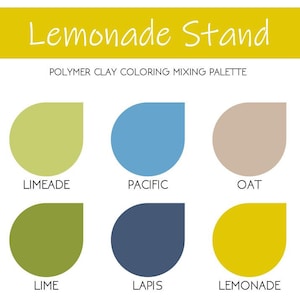 Lemonade Stand Polymer Clay Color Recipes | Summer Colors, Lime, Yellow ...