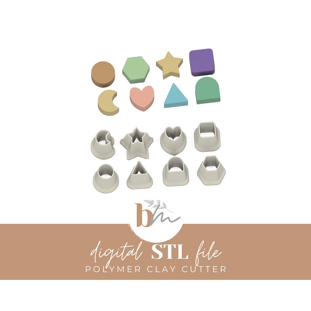 Micro Studs - Basic Shapes | Digital STL File | Polymer Clay Cutters ...