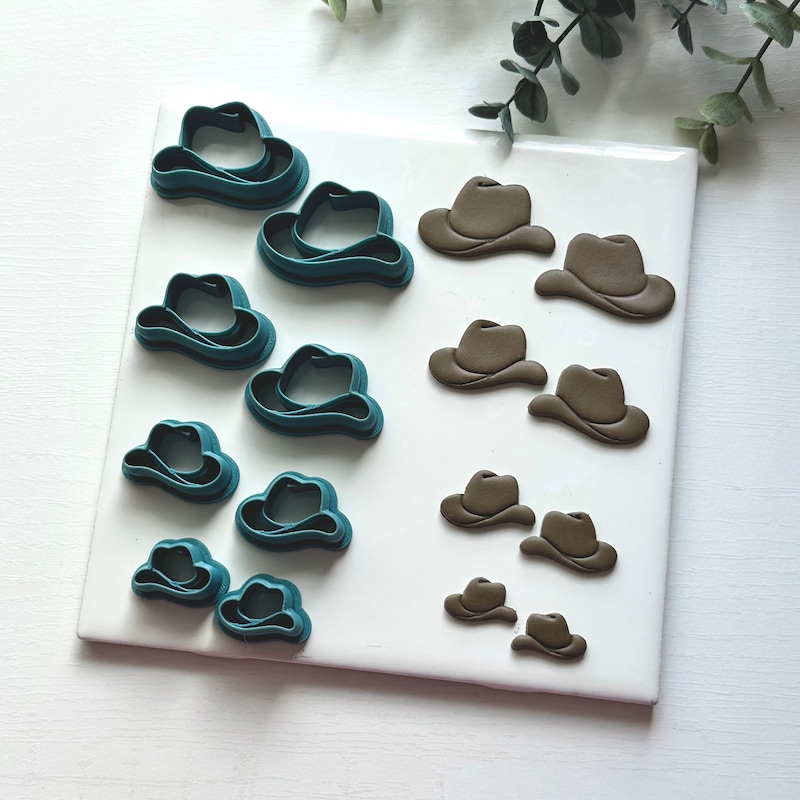 Clay Cowgirl Hat Earrings - Etsy