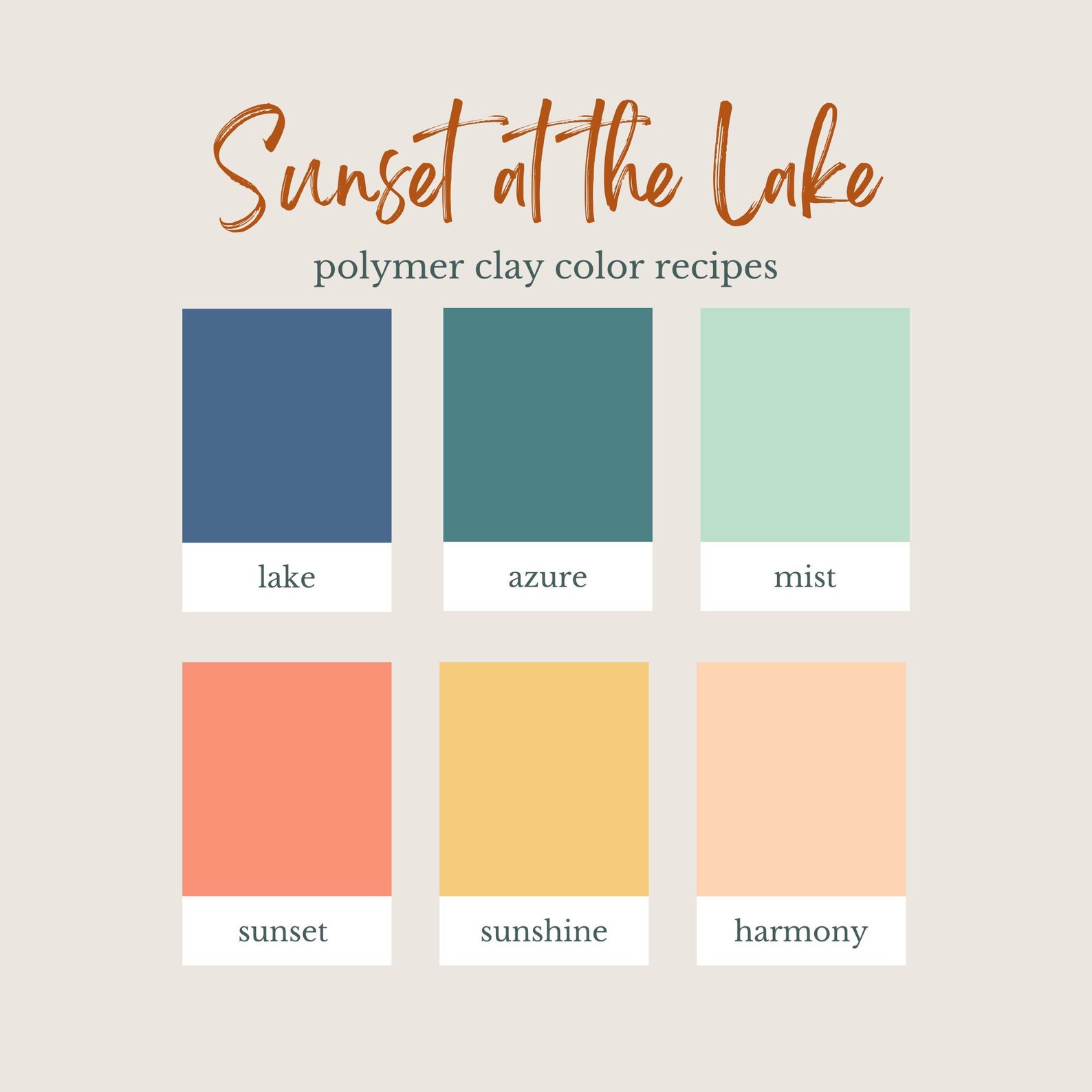 Sunset at the Lake Polymer Clay Color Recipes | Holiday Sculpey Souffle ...