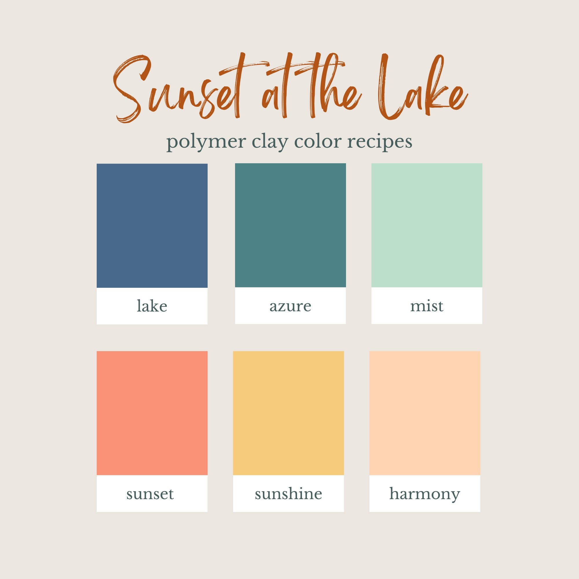 Sunset at the Lake Polymer Clay Color Recipes | Holiday Sculpey Souffle ...