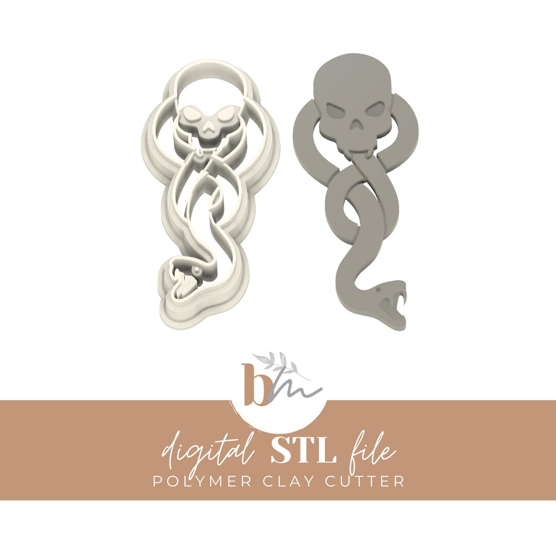 Dark Magic Snake Symbol | Digital STL File | Polymer Clay Tools ...