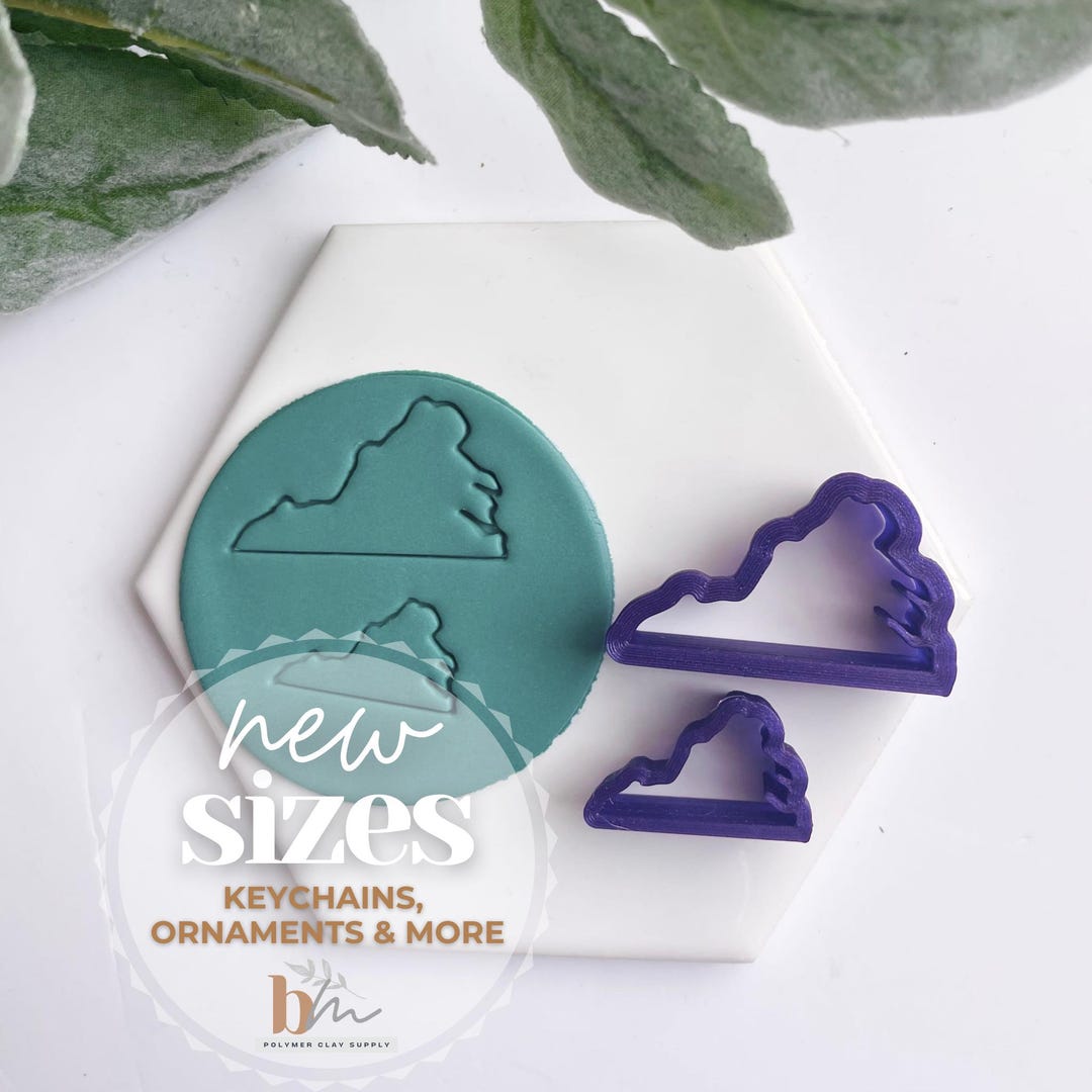 Virginia | State Silhouette Collection | Polymer Clay Cutter | Earring ...
