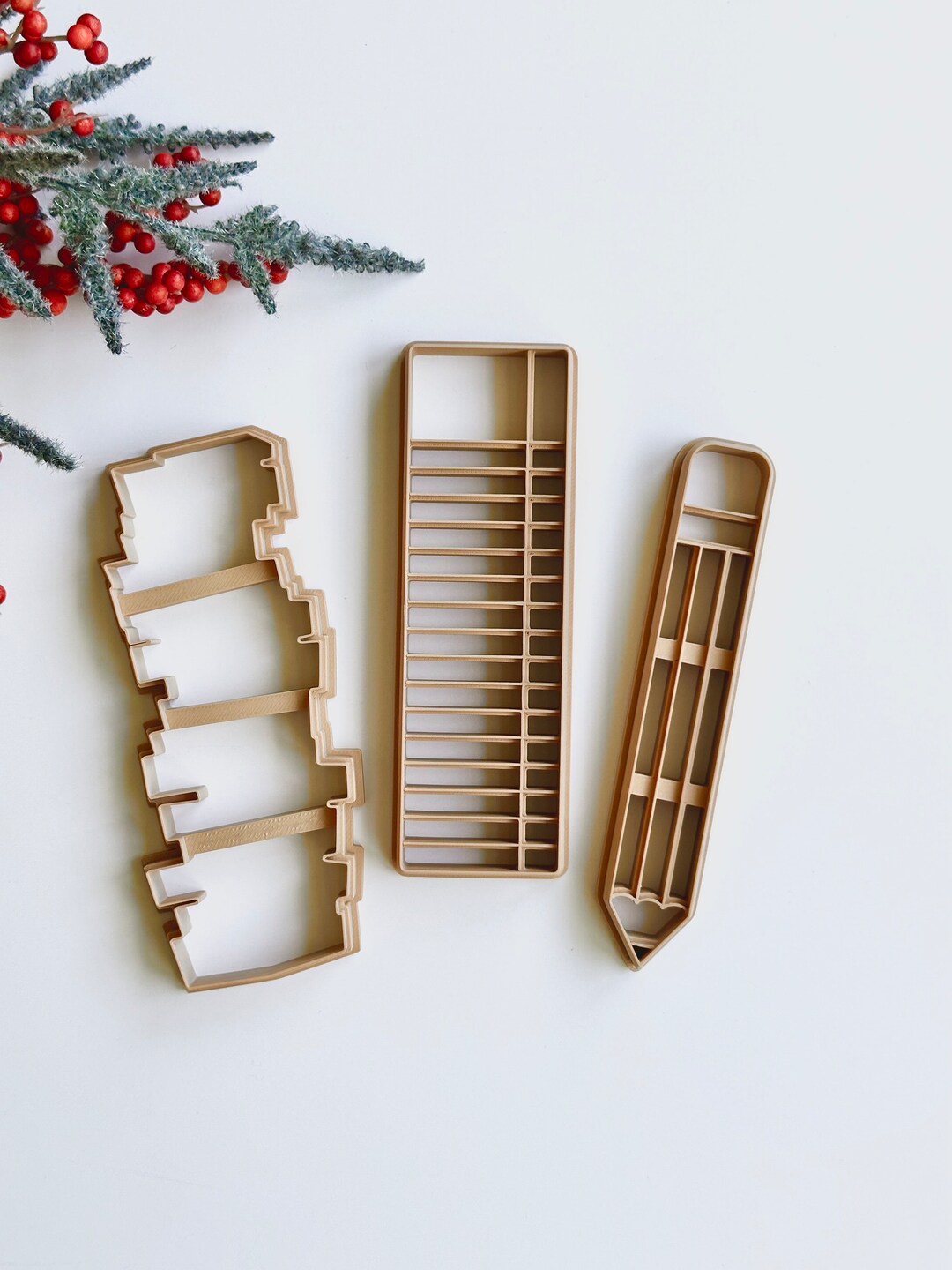 School Bookmark Stacked Books, Skinny Pencil, Notebook Paper Polymer ...