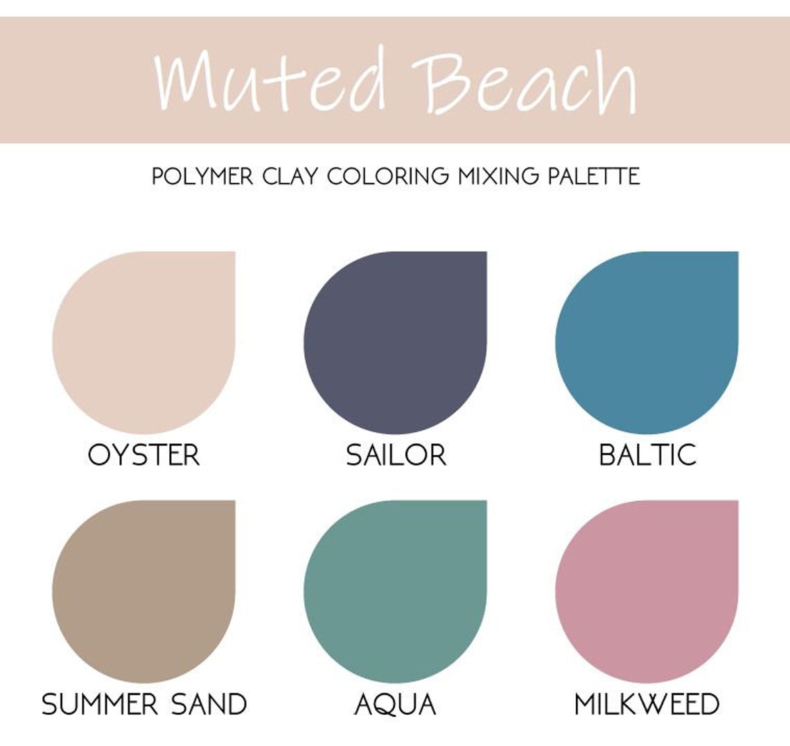 Muted Beach Polymer Clay Color Recipes Neutral Beach Tones - Etsy