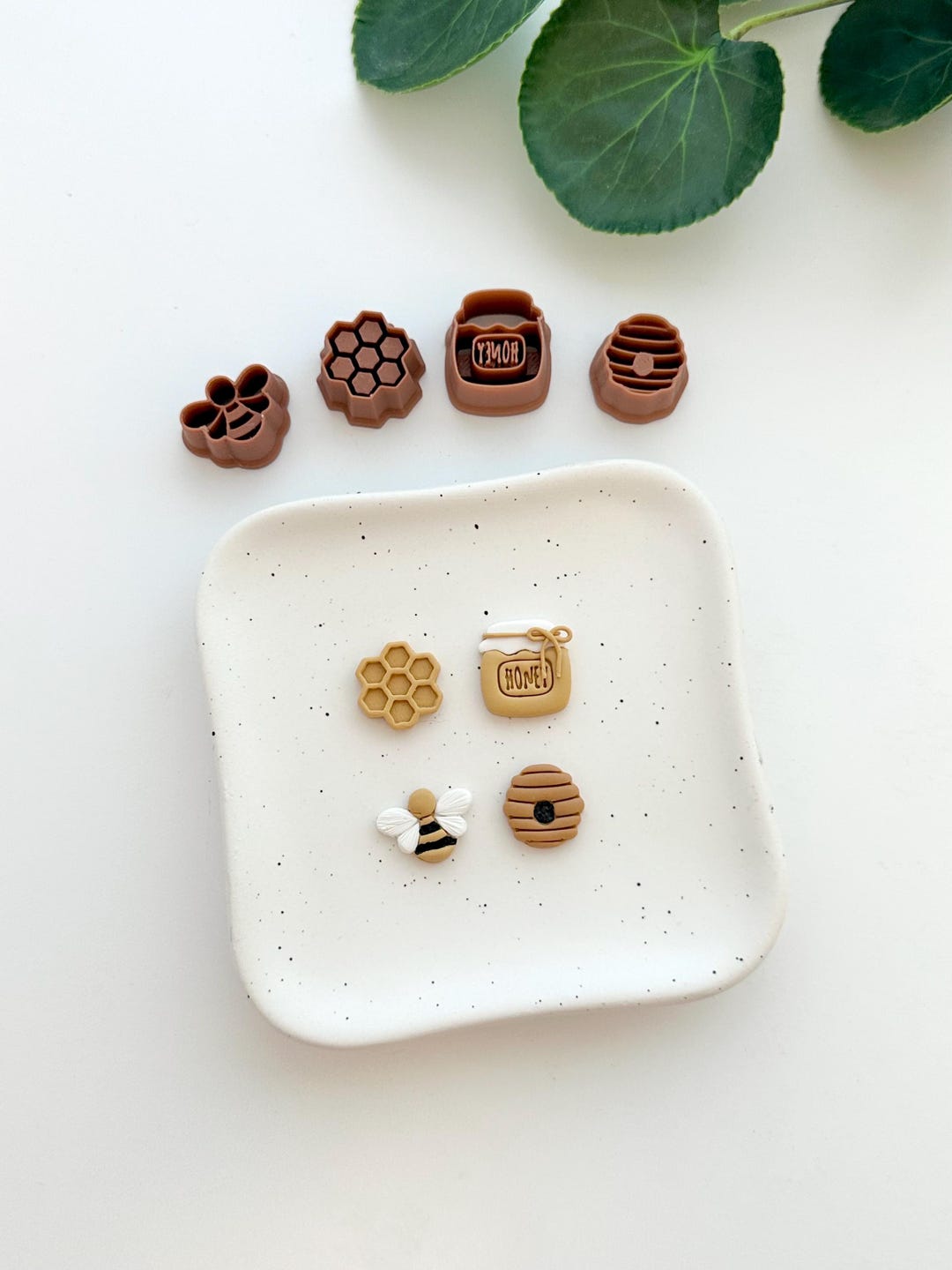 Busy Bee Biggie Stud Pack - Beehive, Honeycomb, Honey Jar, Bumblebee | Polymer Clay Cutter ...