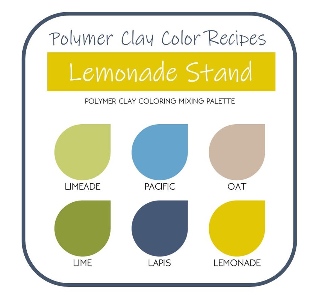 Lemonade Stand Polymer Clay Color Recipes | Summer Colors, Lime, Yellow ...
